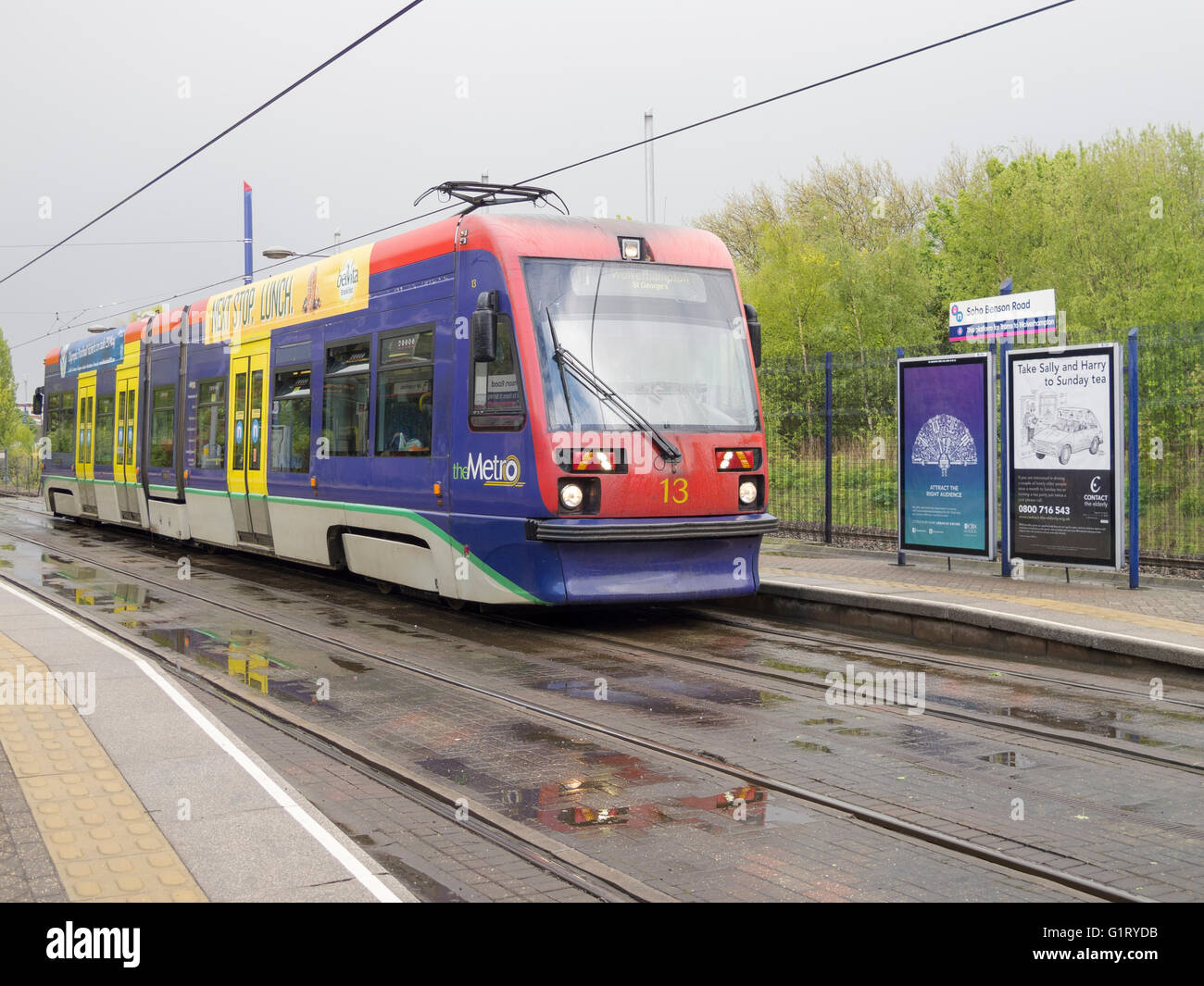 Midland Metro T69 Tram at Soho Benson Road -1 Stock Photo - Alamy