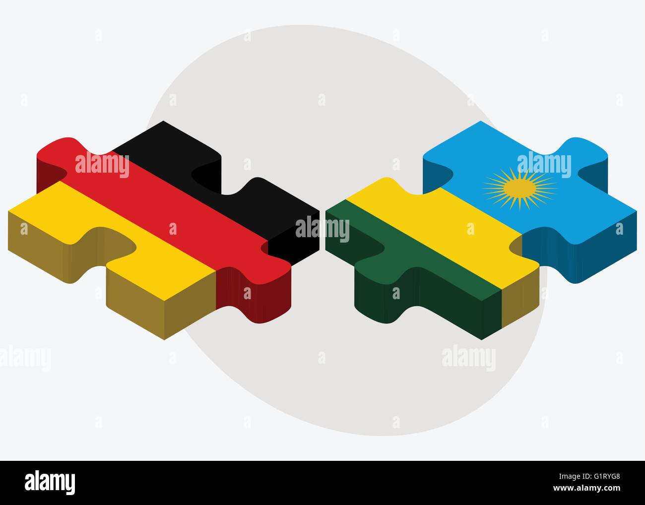 Germany and Rwanda Flags in puzzle isolated on white background Stock ...