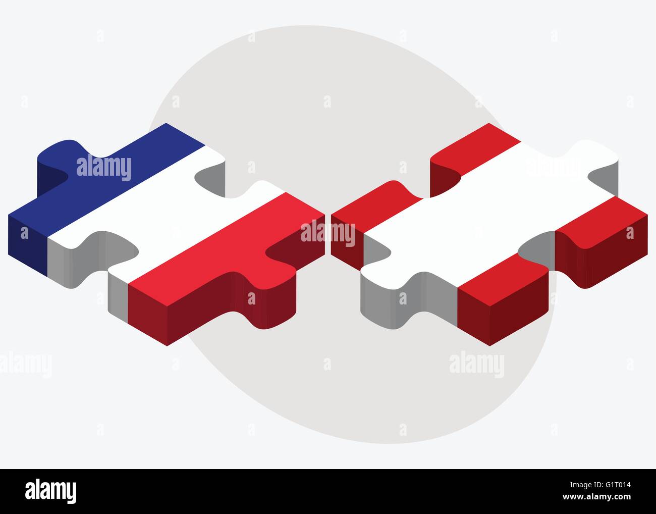 France and Peru Flags in puzzle isolated on white background Stock ...