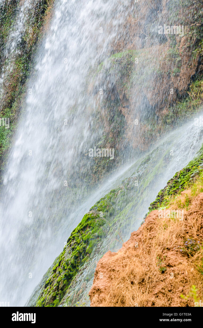 Waterfall close up water drops on rock. Close-up side view Stock Photo ...