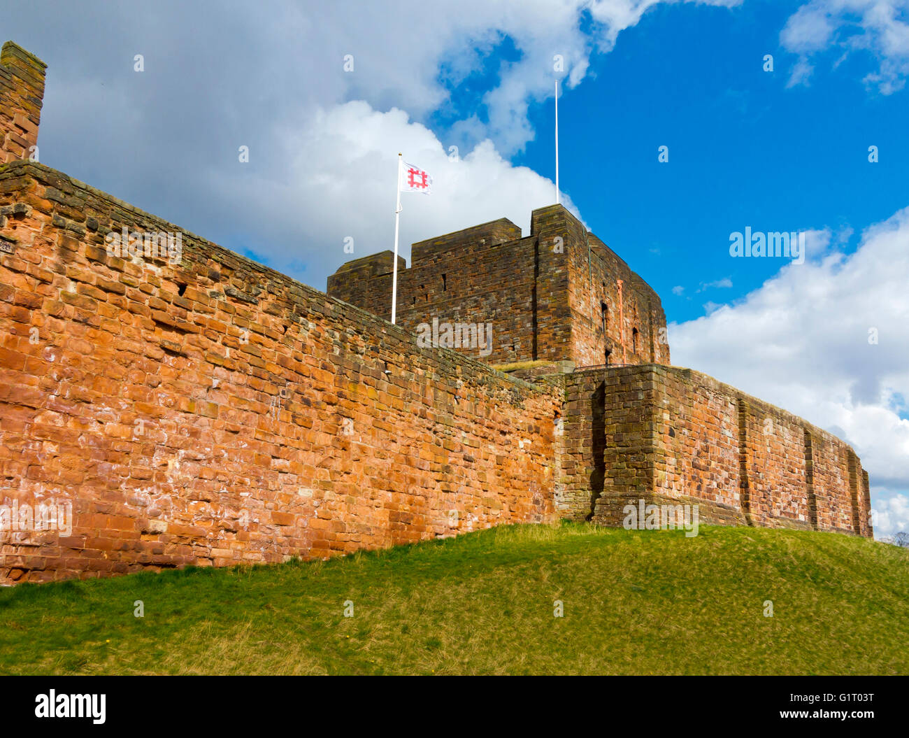 The exterior of Carlisle Castle originally built in the 12th century ...