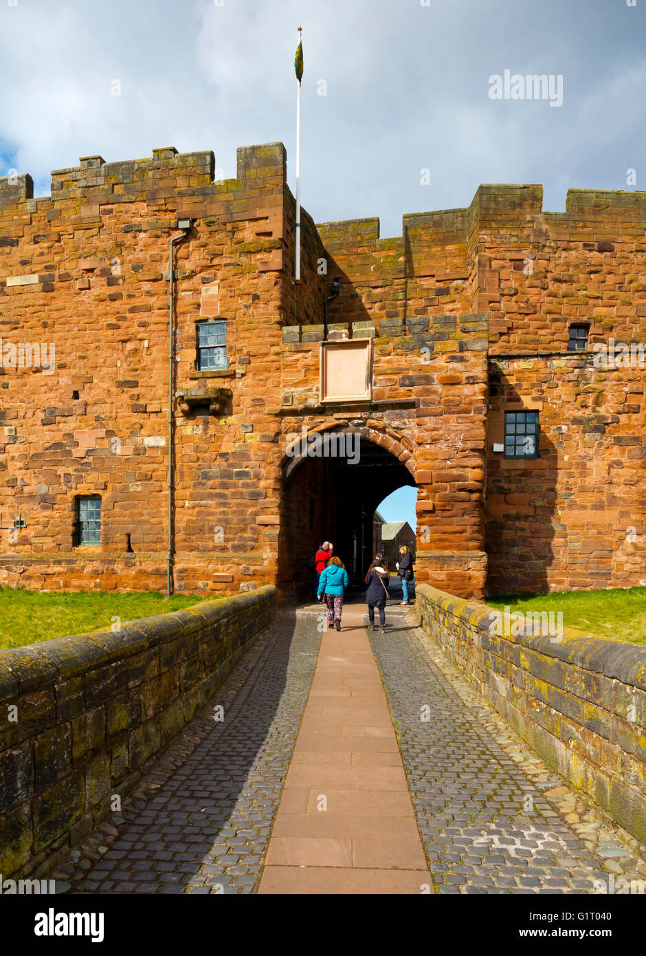 The exterior of Carlisle Castle originally built in the 12th century ...