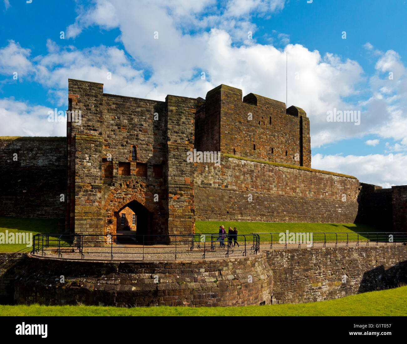 The exterior of Carlisle Castle originally built in the 12th century ...