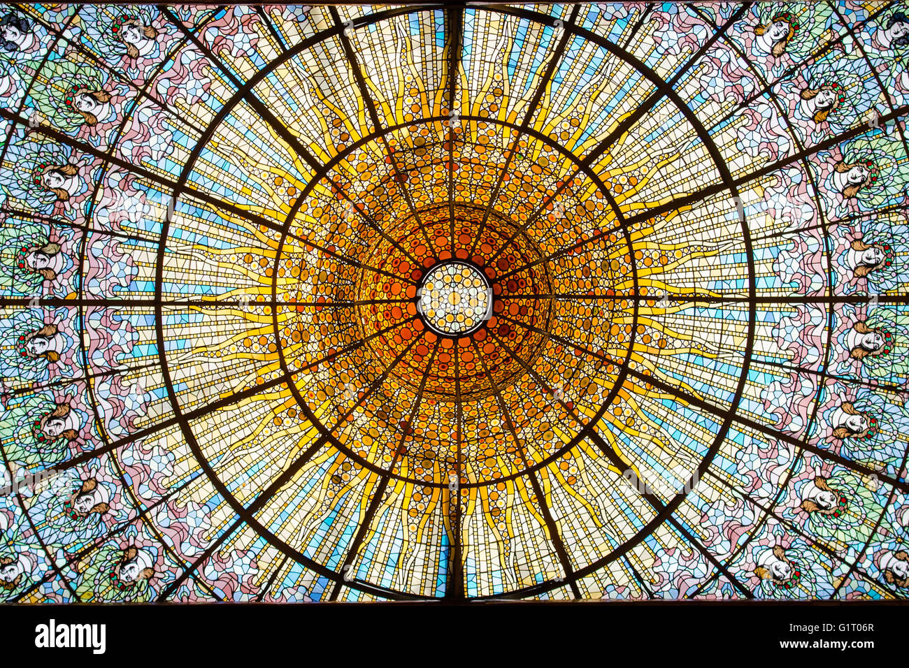 Gaudi Stained Glass Stock Photo - Alamy