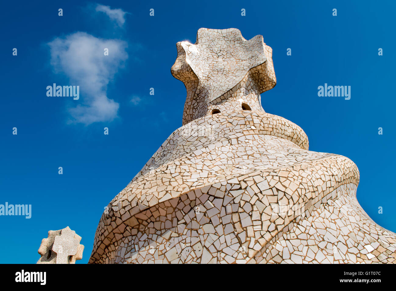 Gaudi Cross Chimney Stock Photo - Alamy
