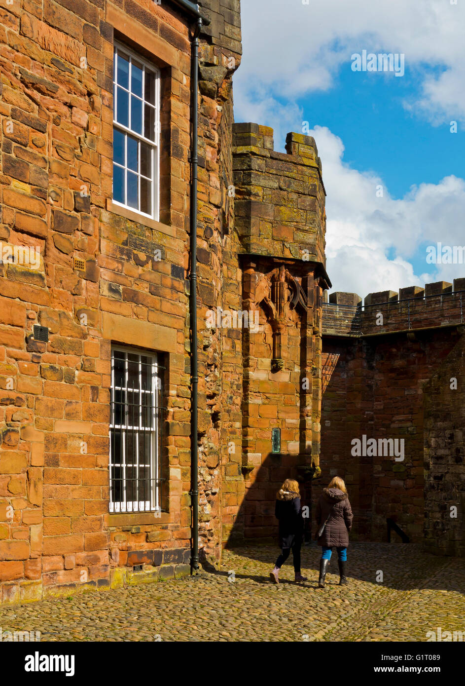 The exterior of Carlisle Castle originally built in the 12th century ...