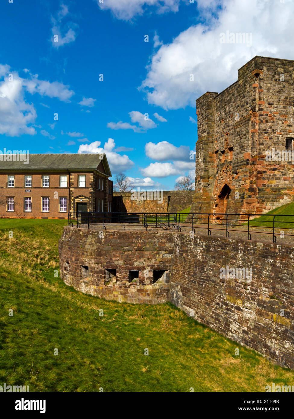 The exterior of Carlisle Castle originally built in the 12th century ...