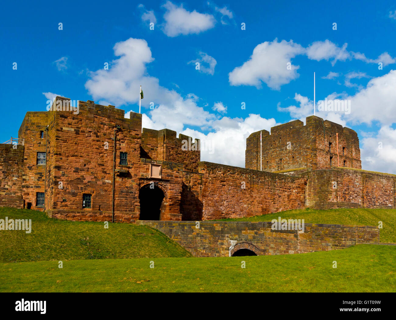 The exterior of Carlisle Castle originally built in the 12th century ...