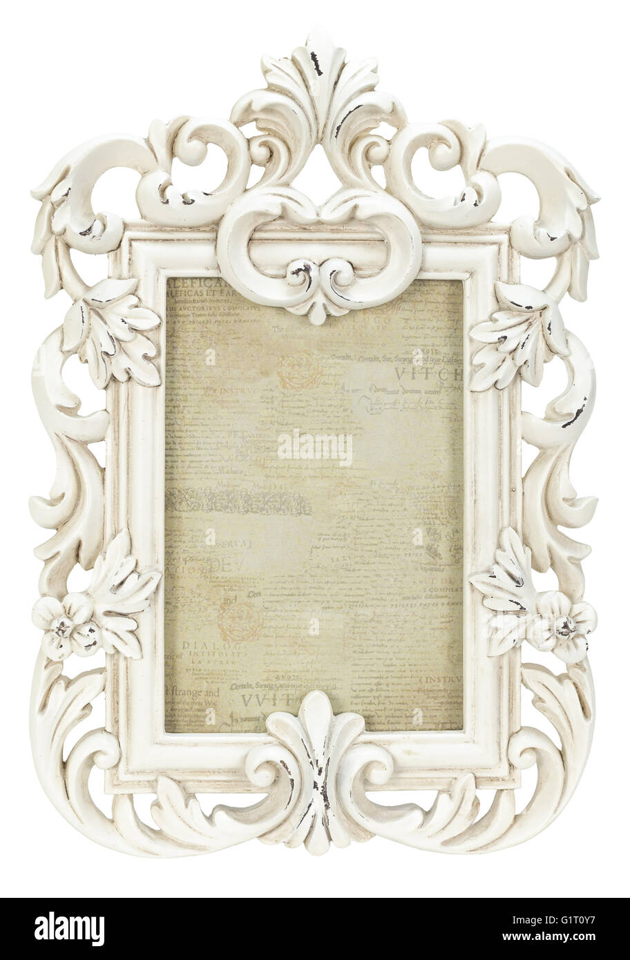 Vintage Plaster Frame isolated on white Stock Photo - Alamy