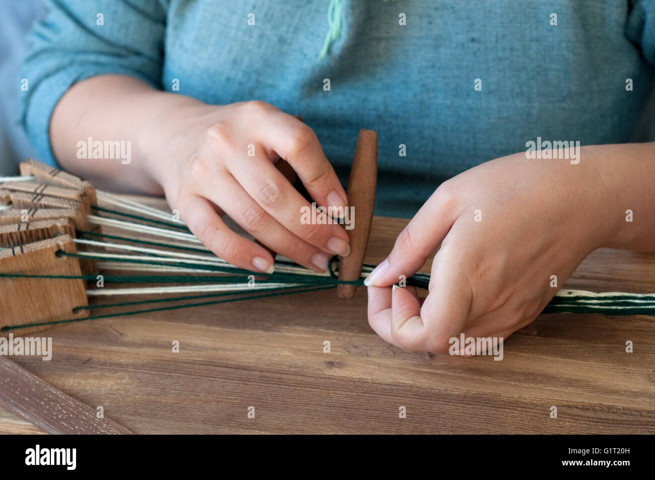 Italy, Lombardy, Historical Reenactment Celtic, Tablet Weaving Stock ...