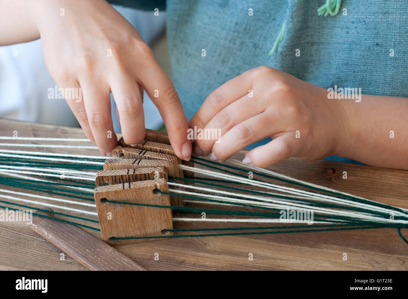 Italy, Lombardy, Historical Reenactment Celtic, Tablet Weaving Stock ...