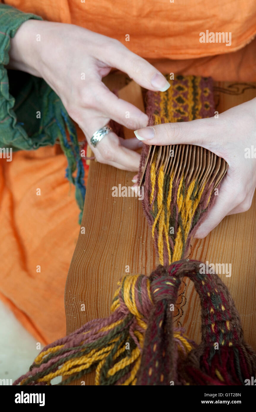 Italy, Lombardy, Historical Reenactment Celtic, Tablet Weaving Stock ...