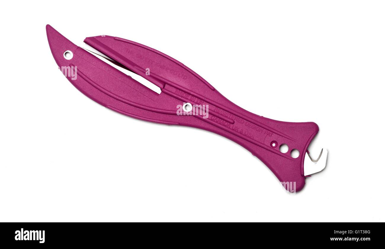 A purple Safety fish knife Stock Photo - Alamy