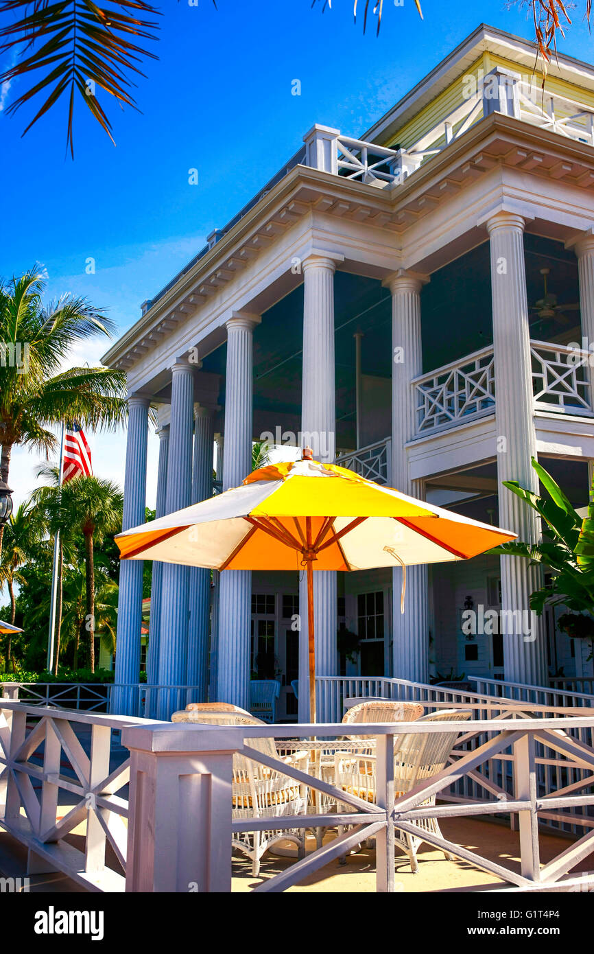 The front patio and entrance of the Gasparilla Inn & Club, Boca Grande ...