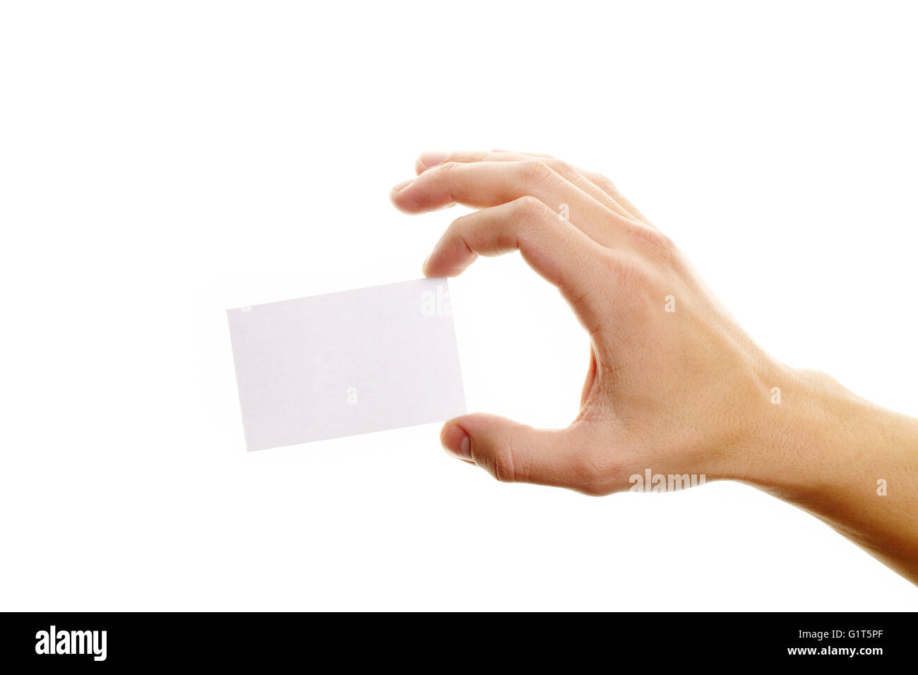 Business card in hand Stock Photo - Alamy
