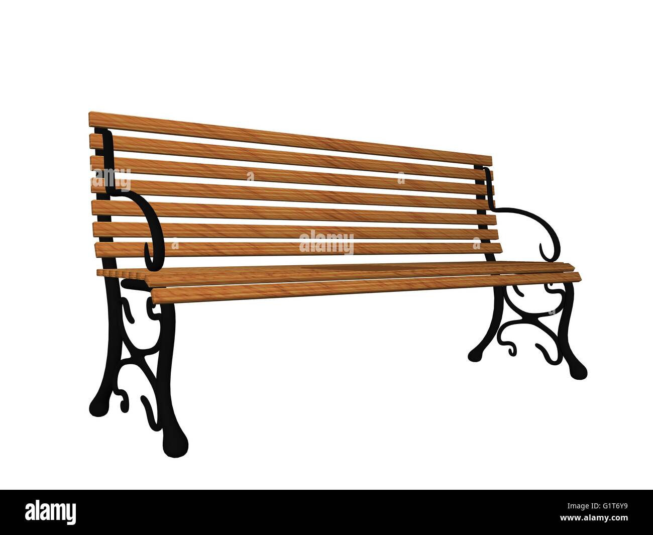 wood bench isolated in white background Stock Photo - Alamy