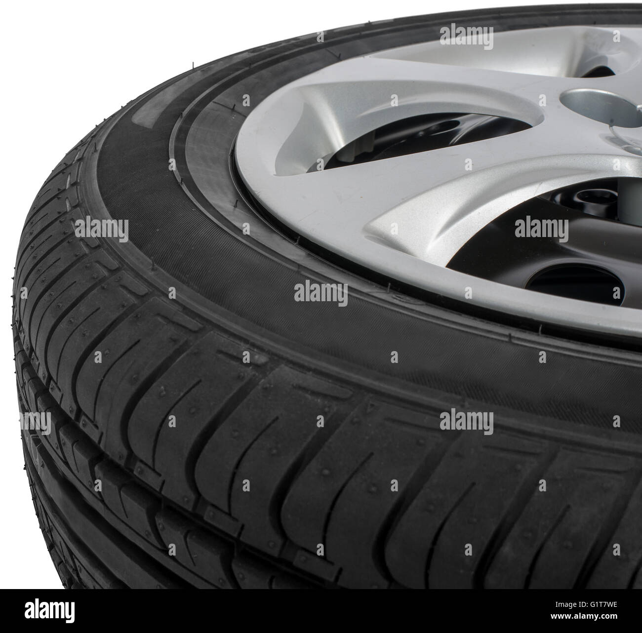Close up new car tyre Stock Photo - Alamy