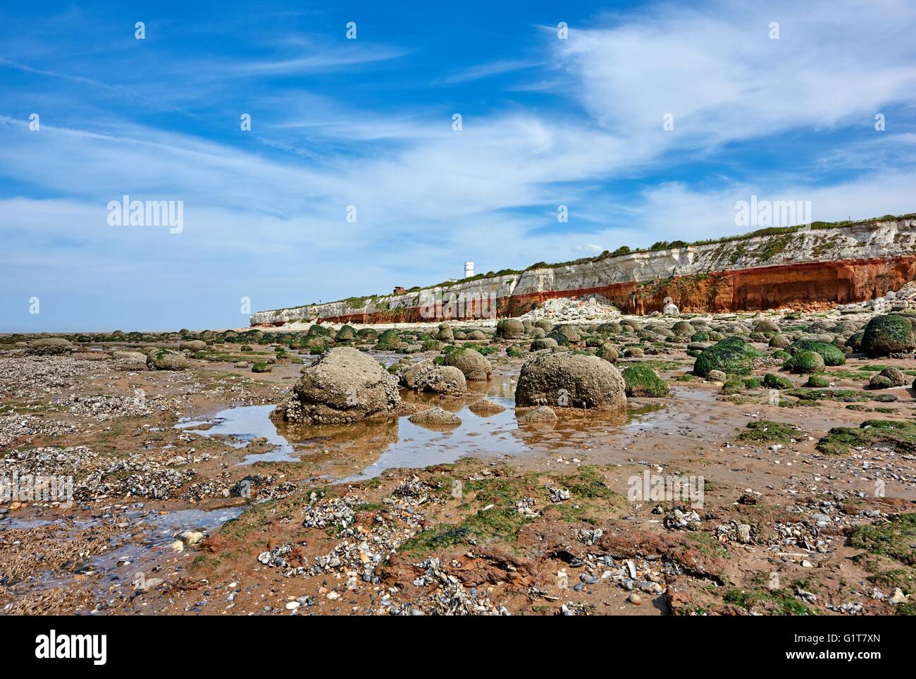 Old Hunstanton beach and cliffs Norfolk England UK Stock Photo - Alamy