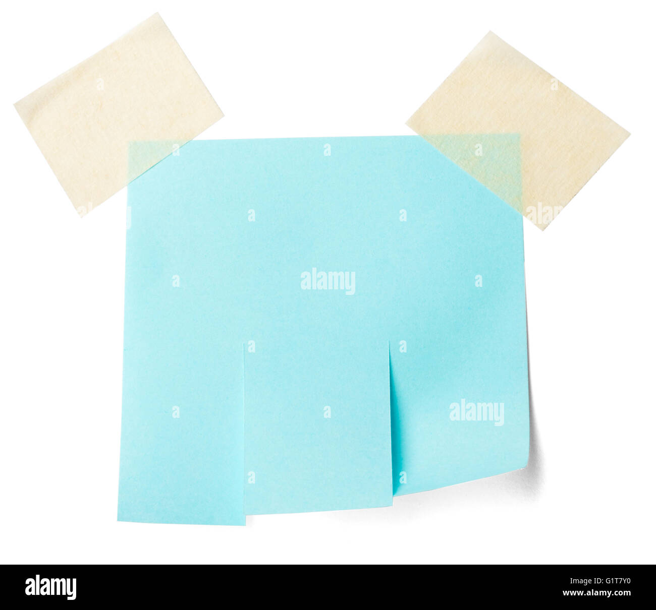 Blank blue paper with tear off tabs Stock Photo - Alamy