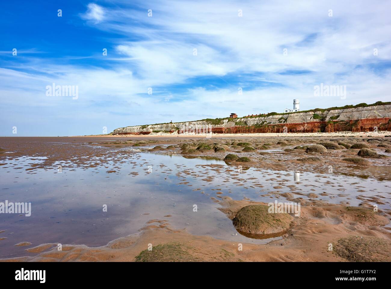 Old Hunstanton beach and cliffs Norfolk England UK Stock Photo - Alamy