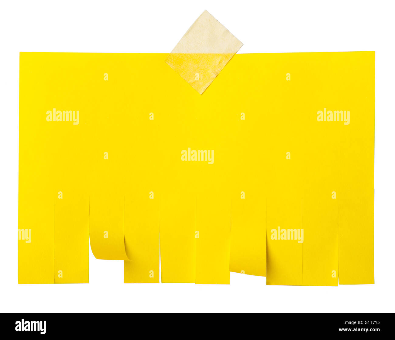 Yellow tear off paper notice with copy space Stock Photo - Alamy