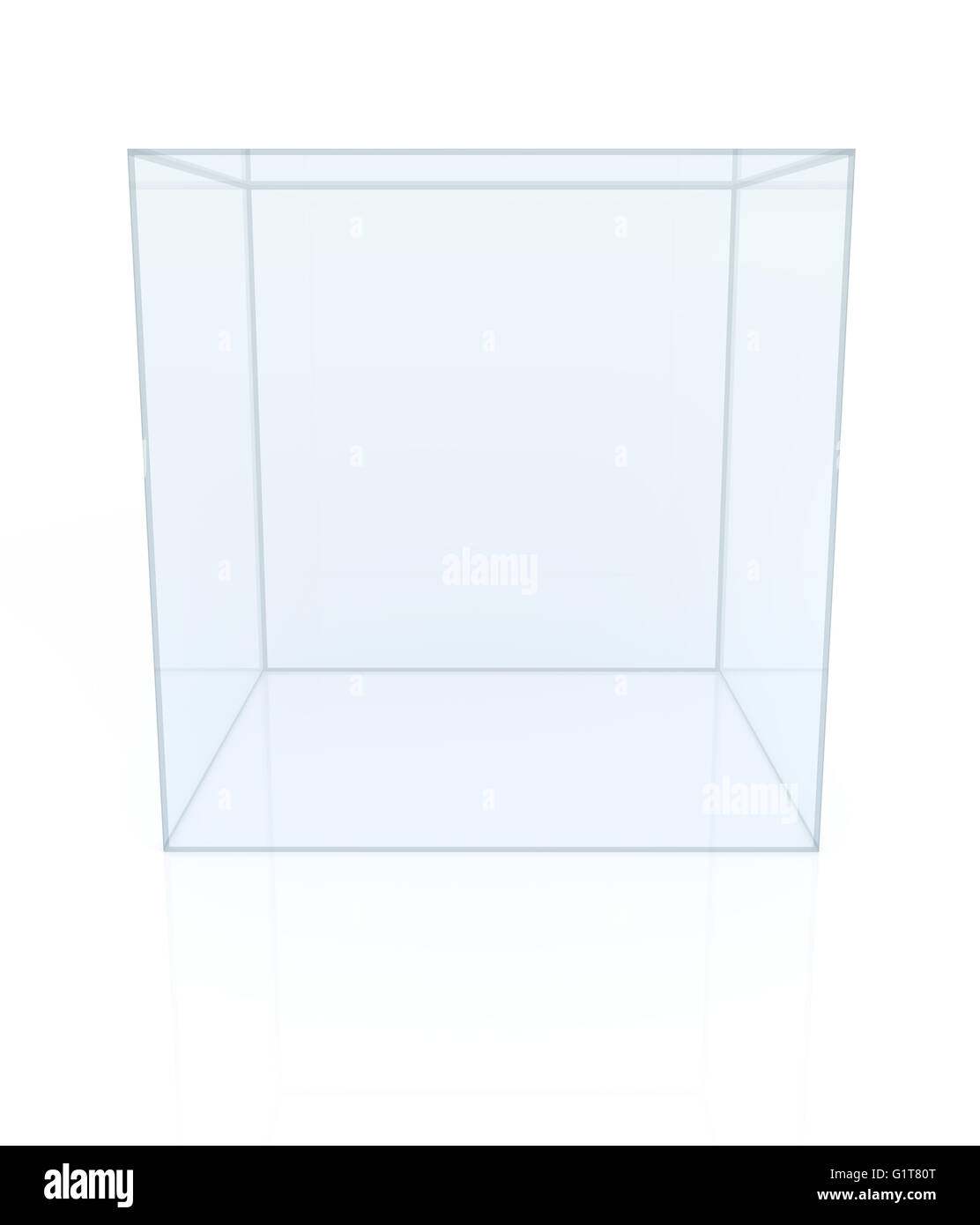 Glass cube. Transparent box Stock Photo - Alamy