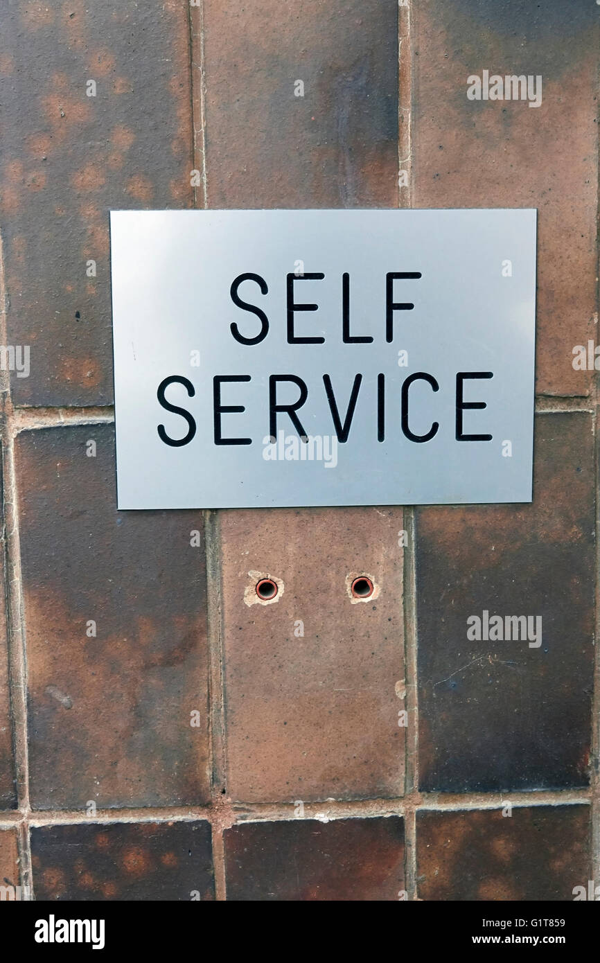self service sign Stock Photo - Alamy