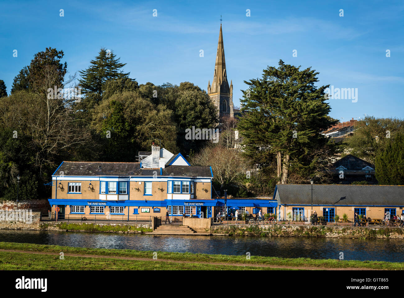 Exeter, The Port Royal pub along, Quayside promenade, Devon, England ...