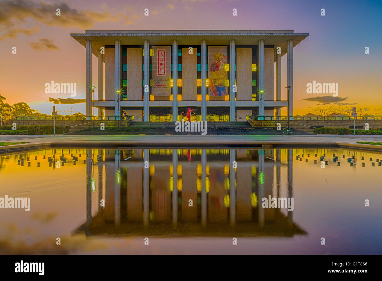 National Library of Australia at dusk Stock Photo - Alamy