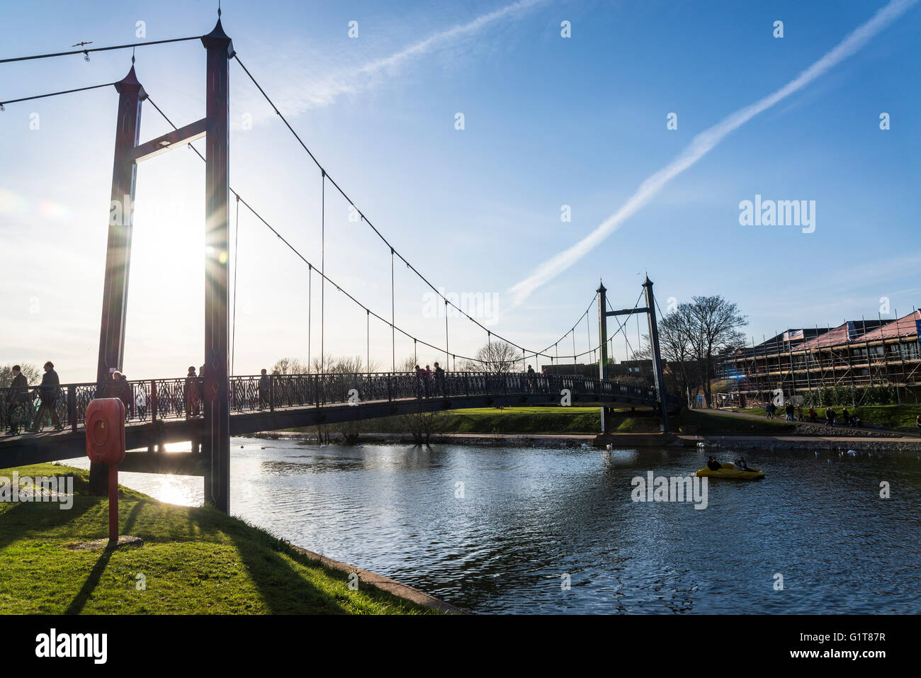 Exeter, Historic Quayside, Footbridge, Devon, England, United Kingdom ...