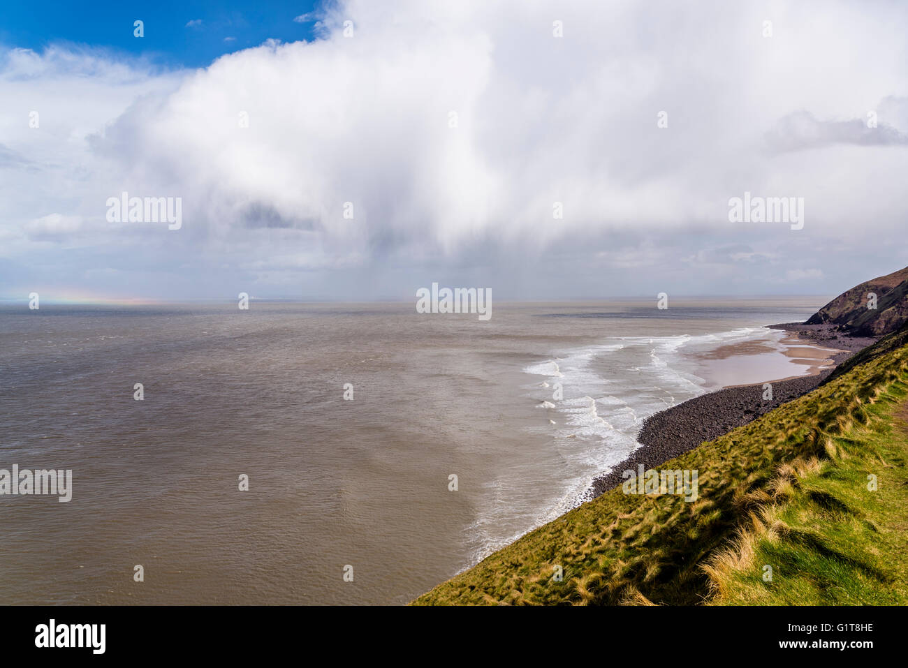 Coastal path, Hurlstone Point, Bossington Hill, Somerset, England ...
