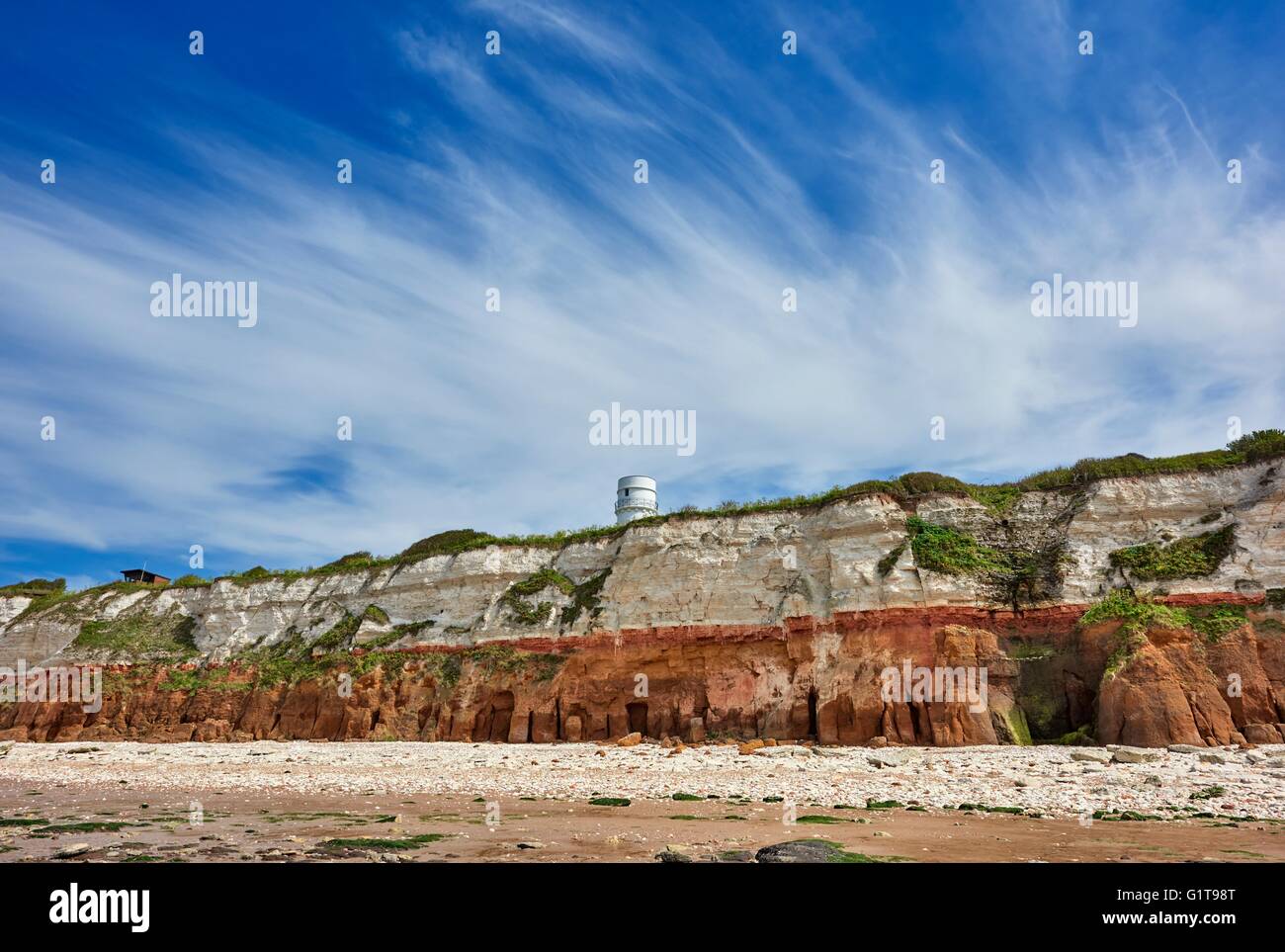 Old Hunstanton beach and cliffs Norfolk England UK Stock Photo - Alamy
