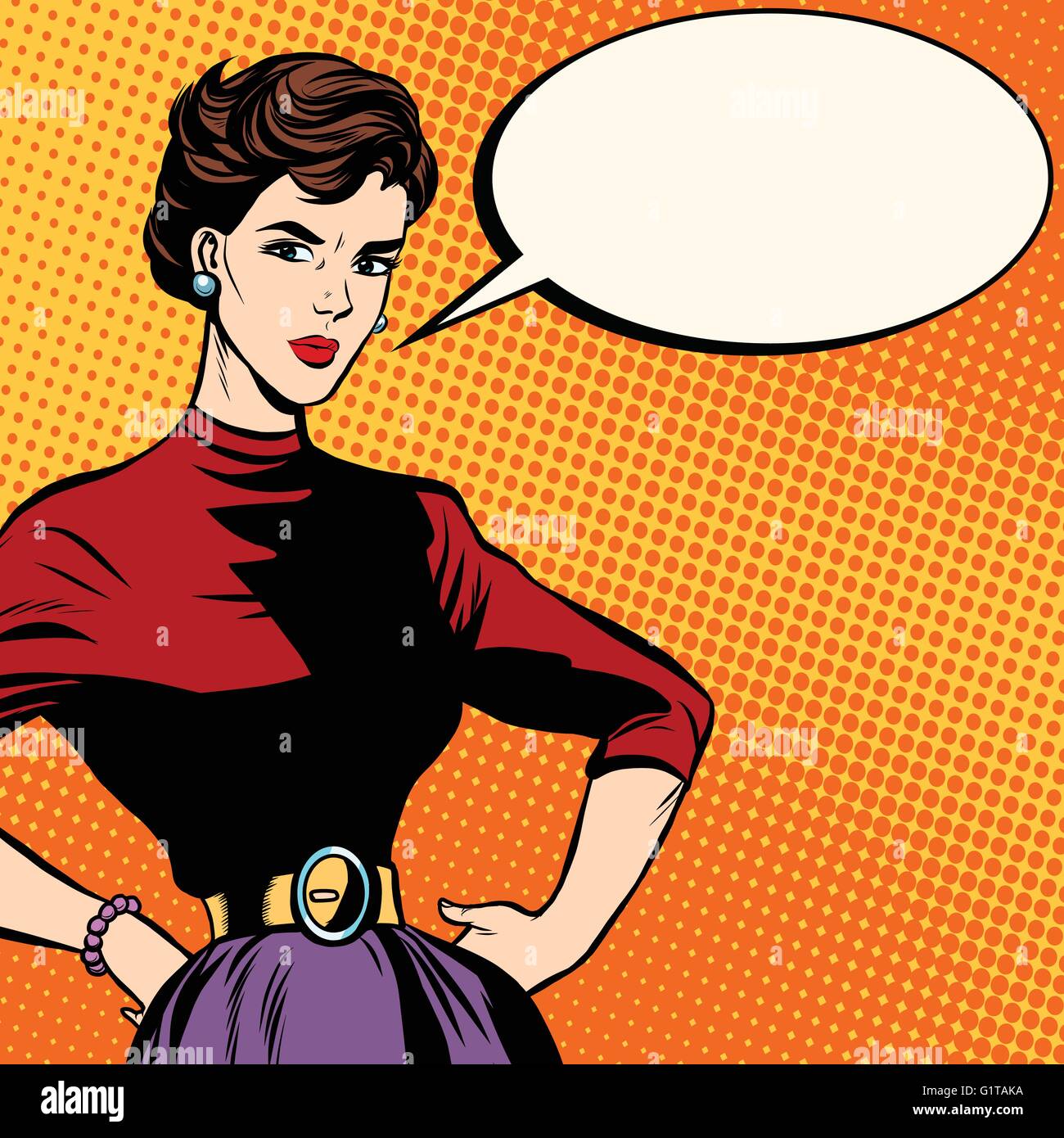 Serious beautiful woman Stock Vector Images - Alamy