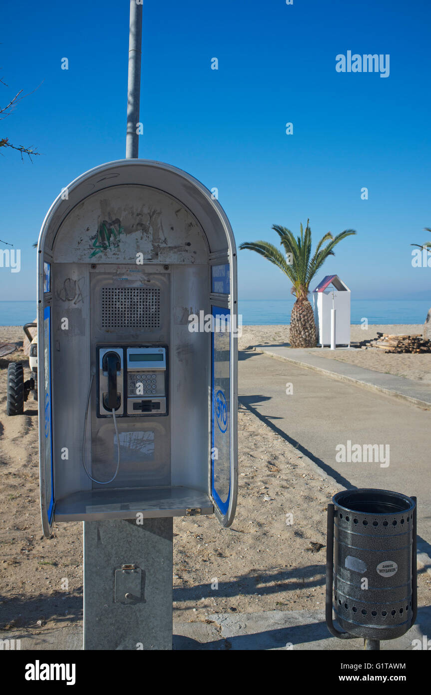 Greek telephone kiosk Stock Photo - Alamy