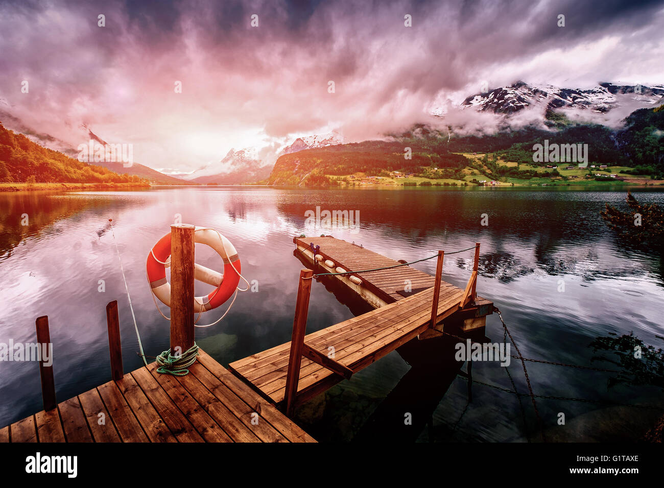 Beautiful Nature Norway natural landscape. Filter applied in post ...