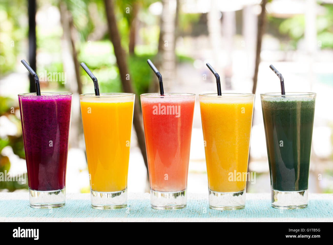 Assortment juices, smoothies, beverages, drinks variety Stock Photo - Alamy