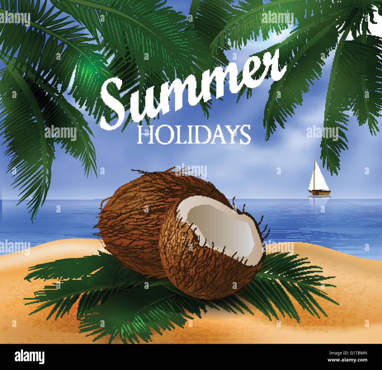 Coconut tropical nut background Stock Vector Image & Art - Alamy