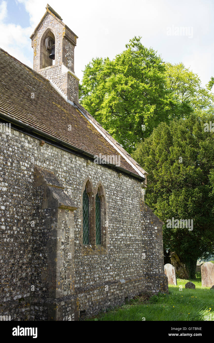 Vernacular flint stone architecture of St James's Church, Woodcott, St ...