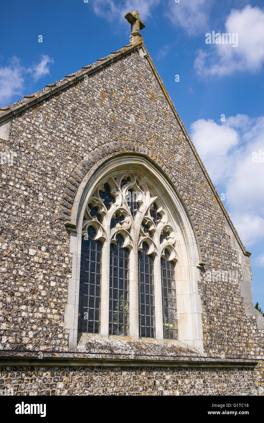 Vernacular architecture using flint stones on the wall of the east ...