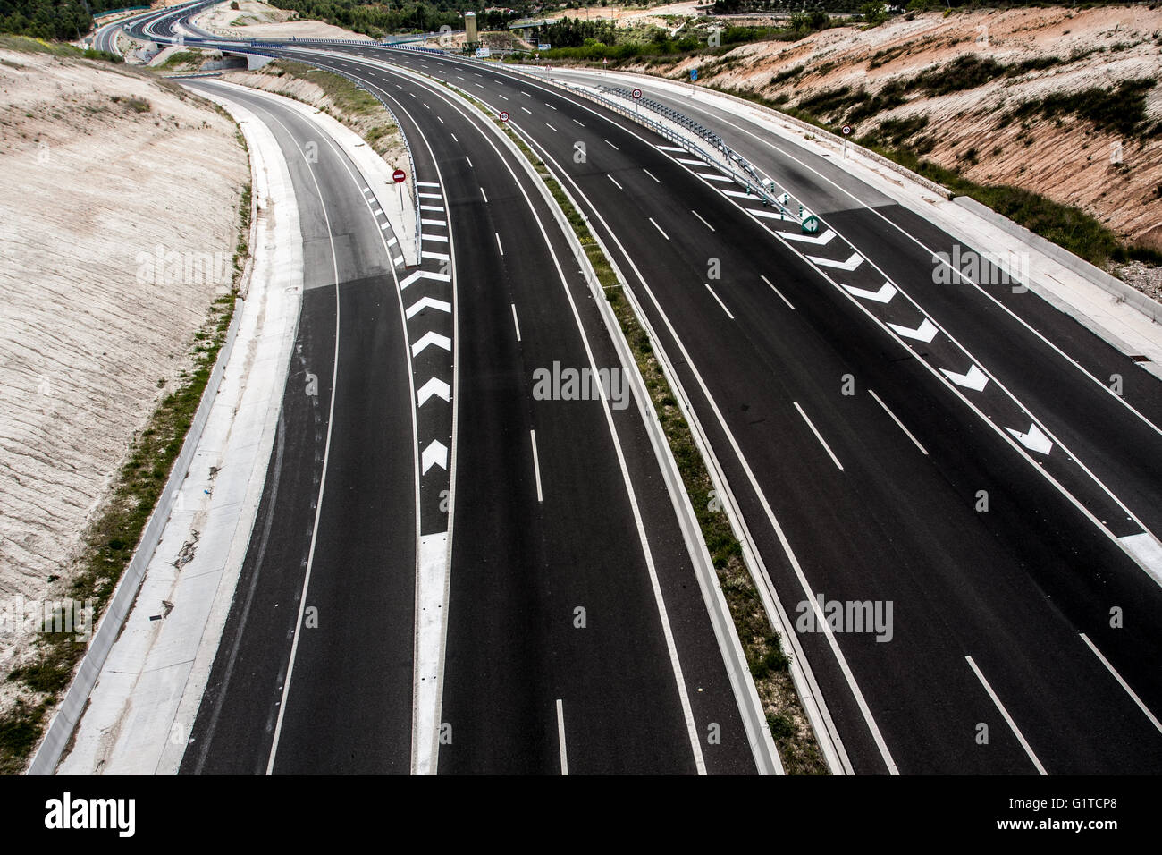 Highway road in countryside Spain Stock Photo - Alamy