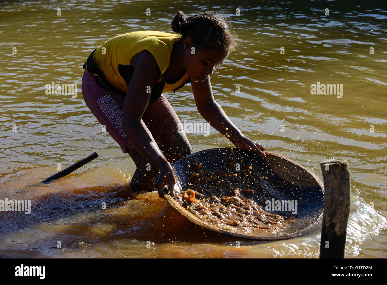MADAGASCAR, region Manajary, town Vohilava, small scale gold mining ...
