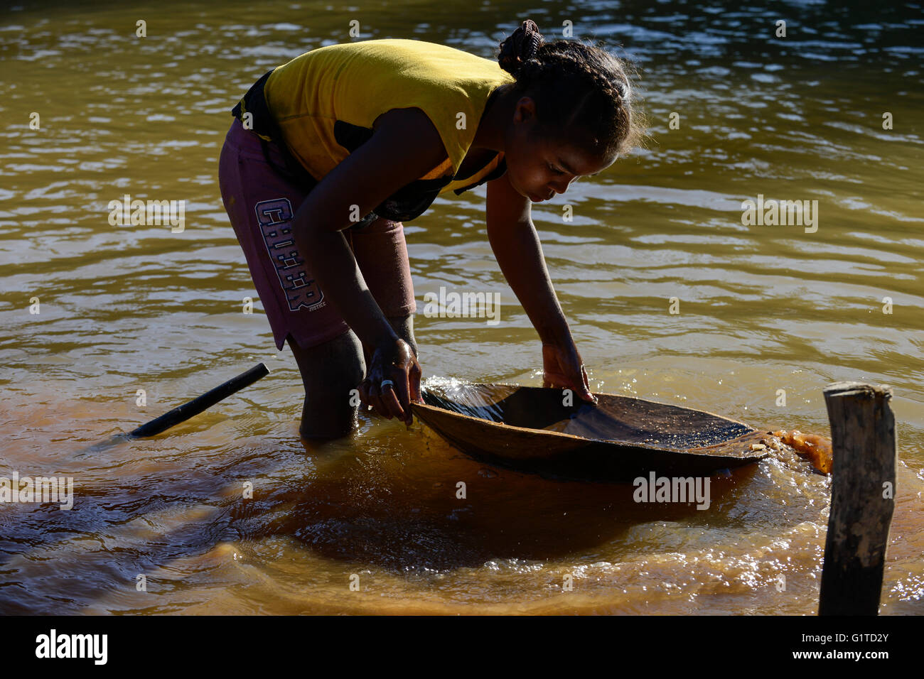 MADAGASCAR, region Manajary, town Vohilava, small scale gold mining ...