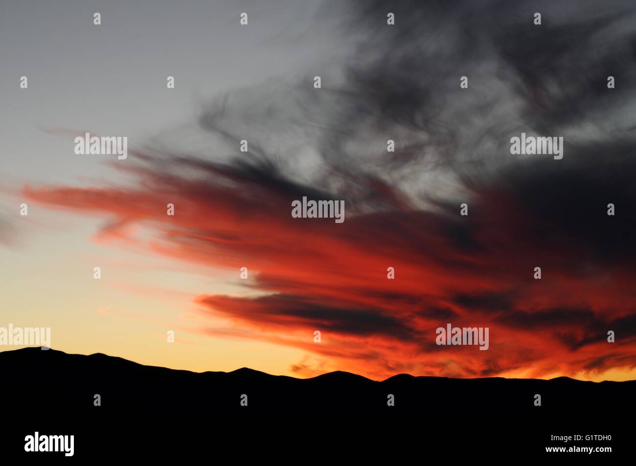 A beautiful blood red sunset on the outskirts of Payson, AZ Stock Photo ...