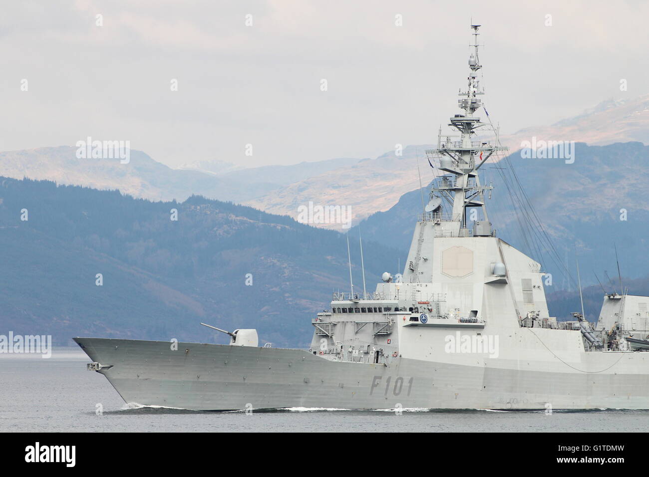 SPS Álvaro de Bazán (F101), a F100-class frigate of the Spanish Navy ...