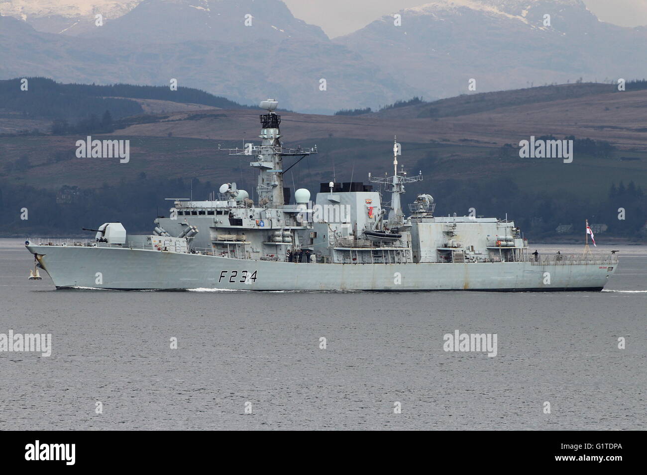 HMS Iron Duke (F234), a Type 23 (or Duke-class) frigate of the Royal ...