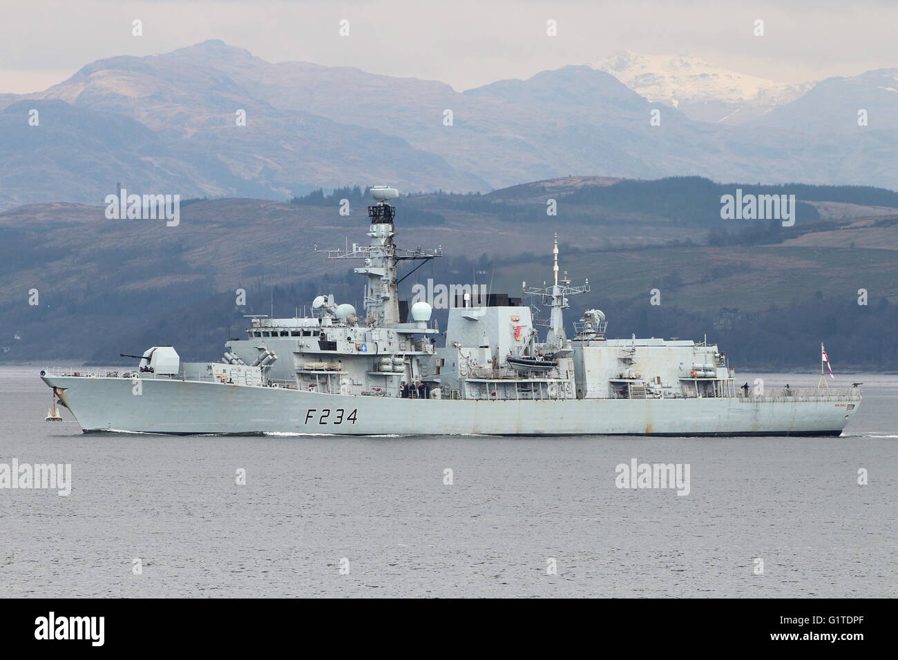 HMS Iron Duke (F234), a Type 23 (or Duke-class) frigate of the Royal ...