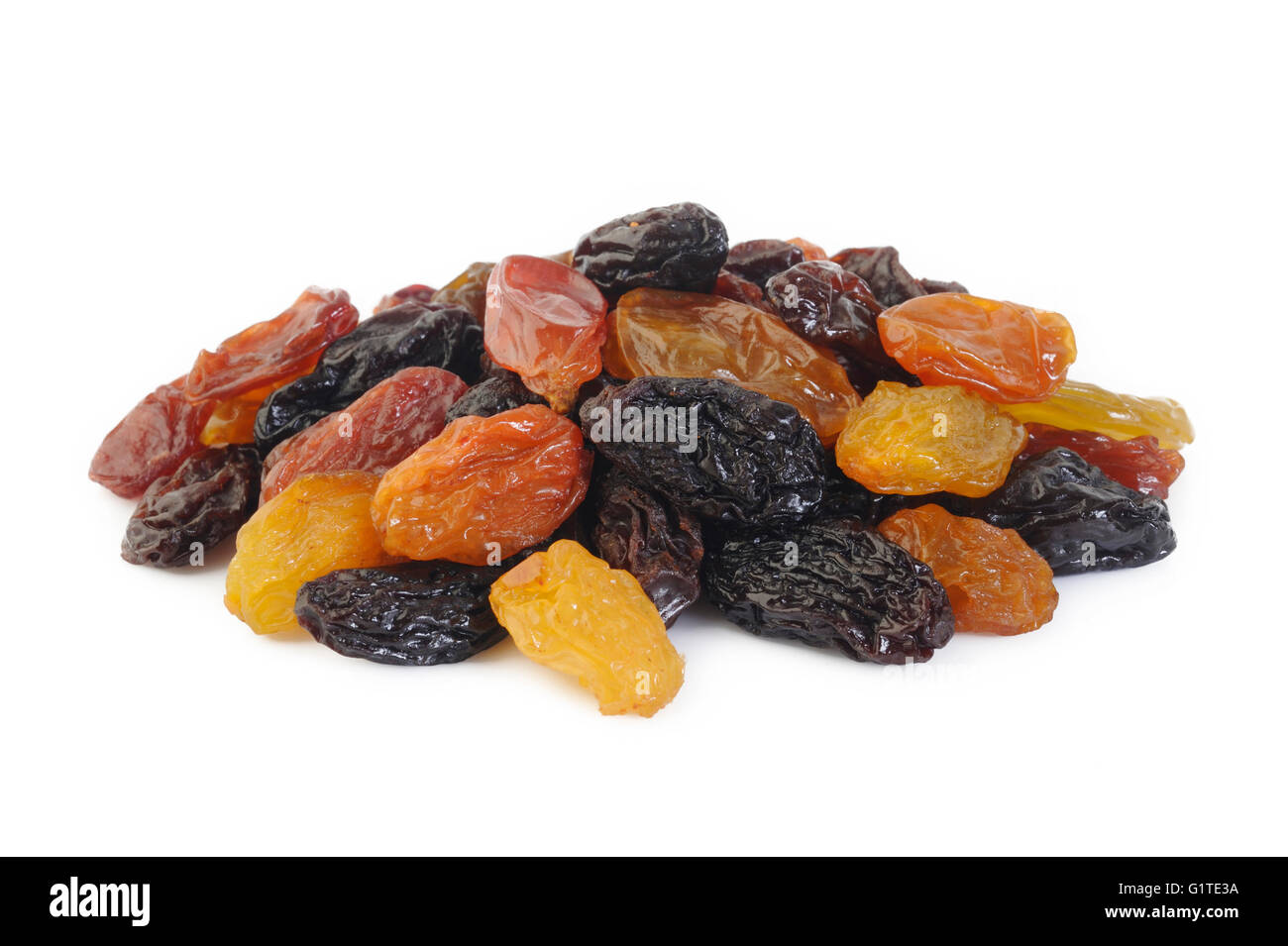 mix color raisin on white background Stock Photo - Alamy
