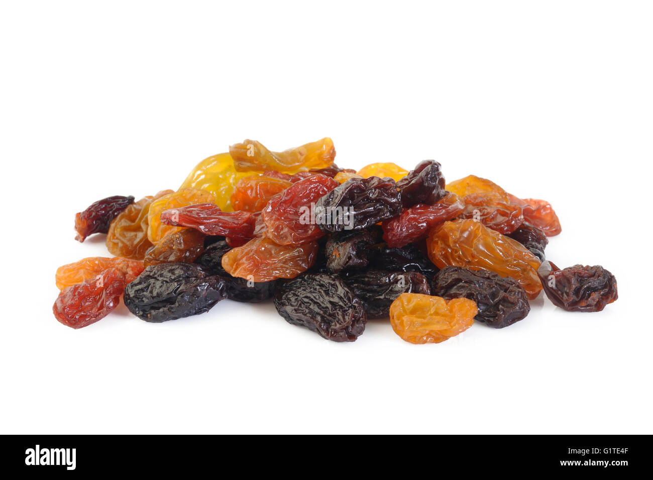 mix color raisin on white background Stock Photo - Alamy