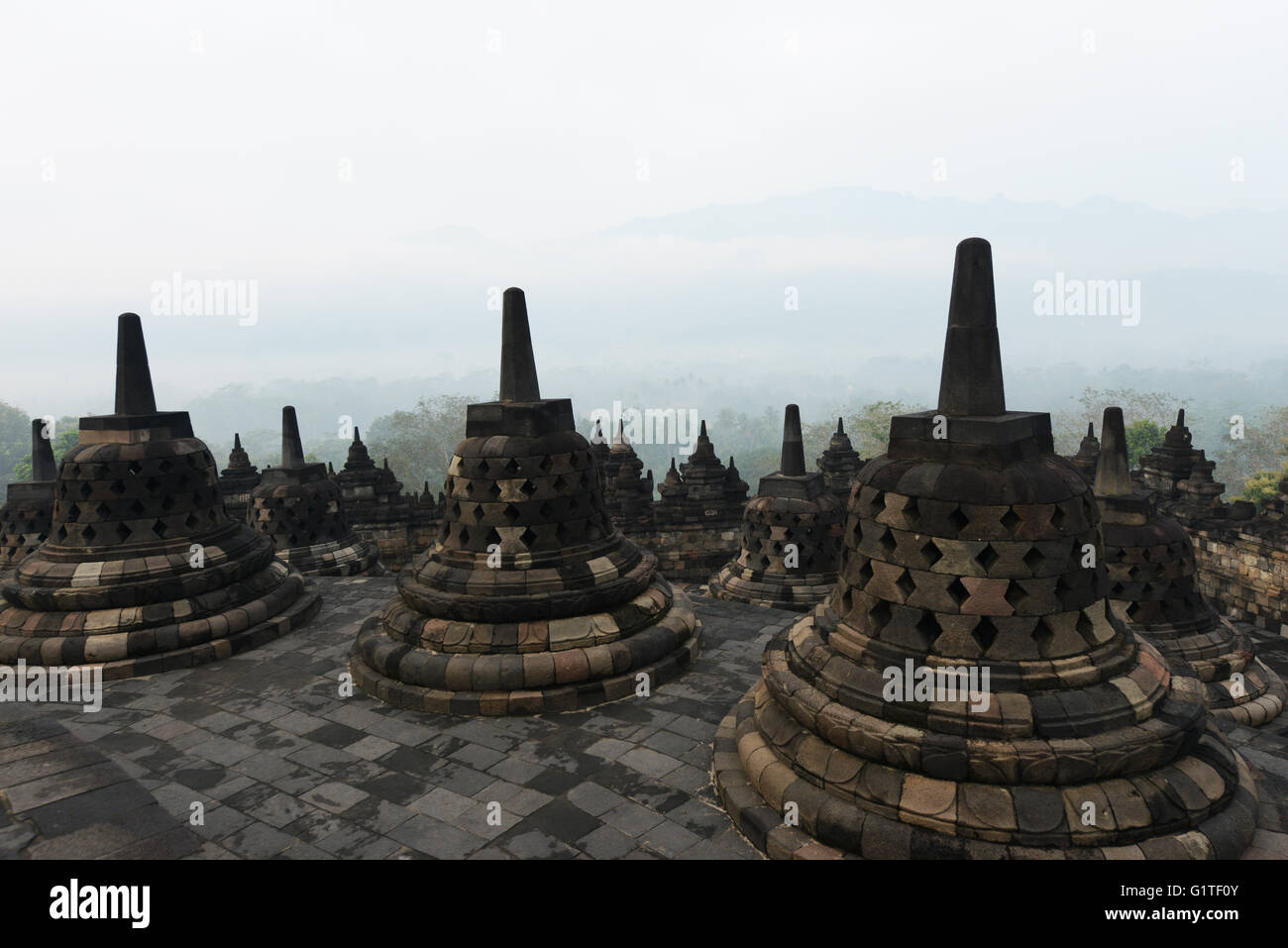 The magnificent Borobudur Buddhist temple in central Java Stock Photo ...