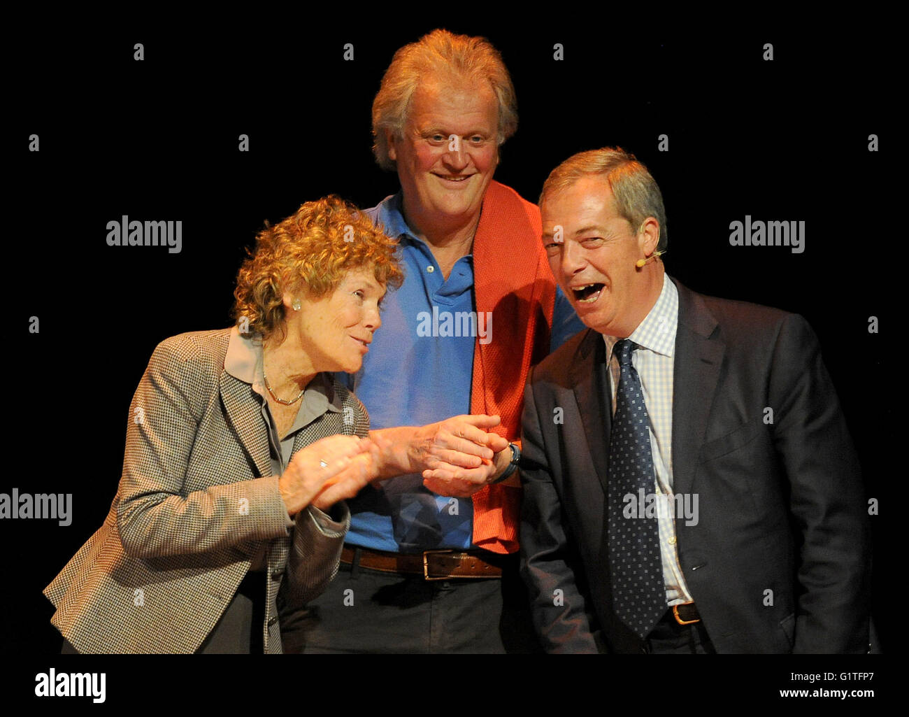 Nigel Farage, right with Kate Hoey MP and owner of Wetherspoons Tim ...